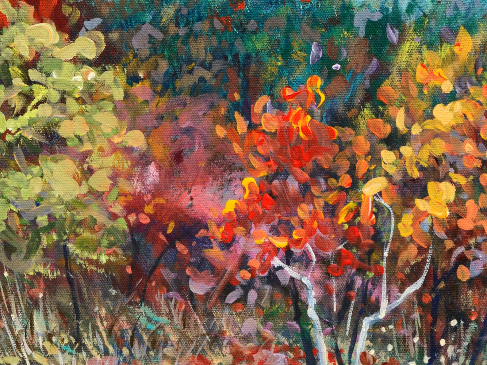 Large Wall Art, Autumn Trees, Fall Painting, Smoky Mountains, Art ...