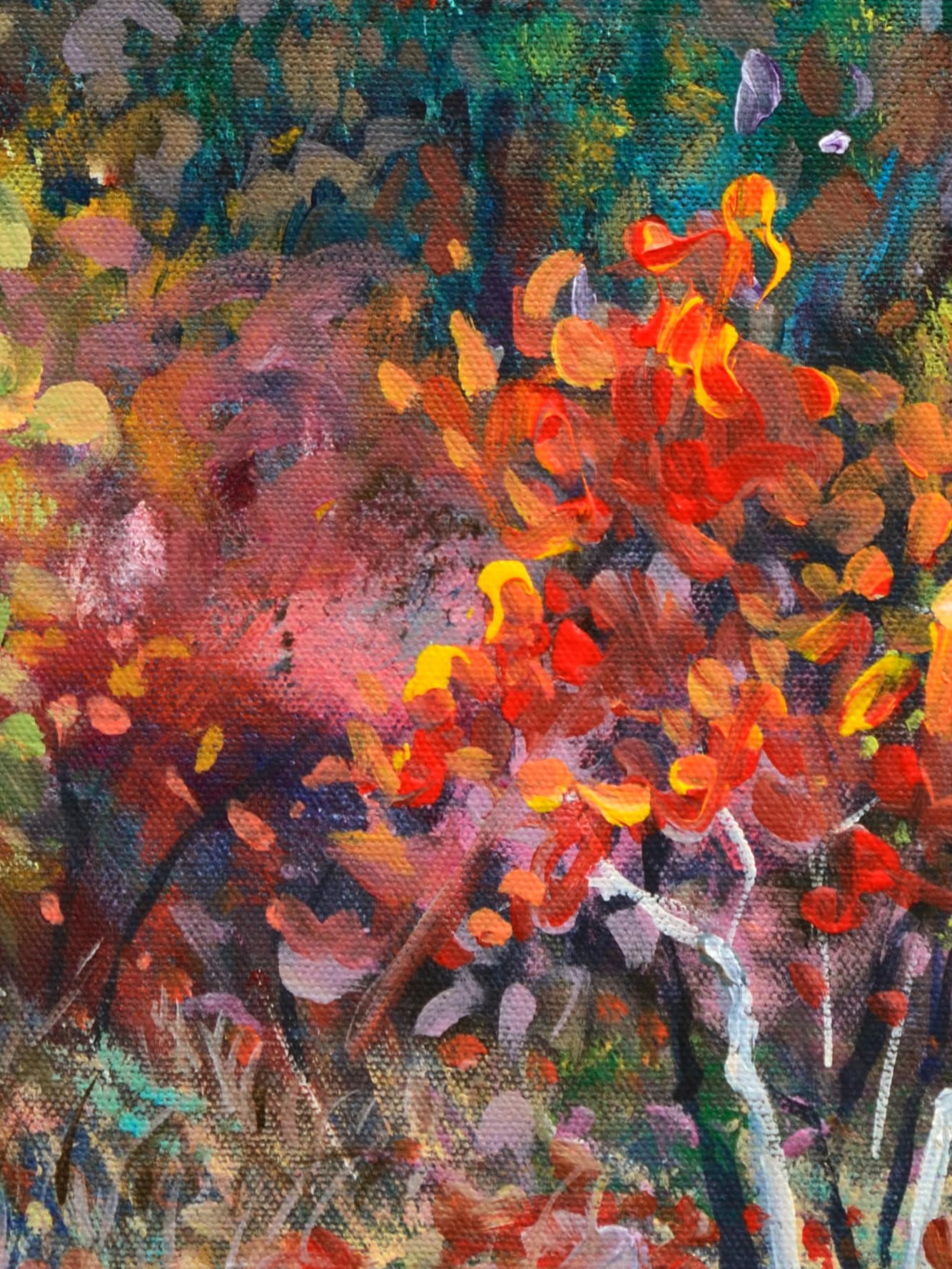 Large Wall Art, Autumn Trees, Fall Painting, Smoky Mountains, Art ...