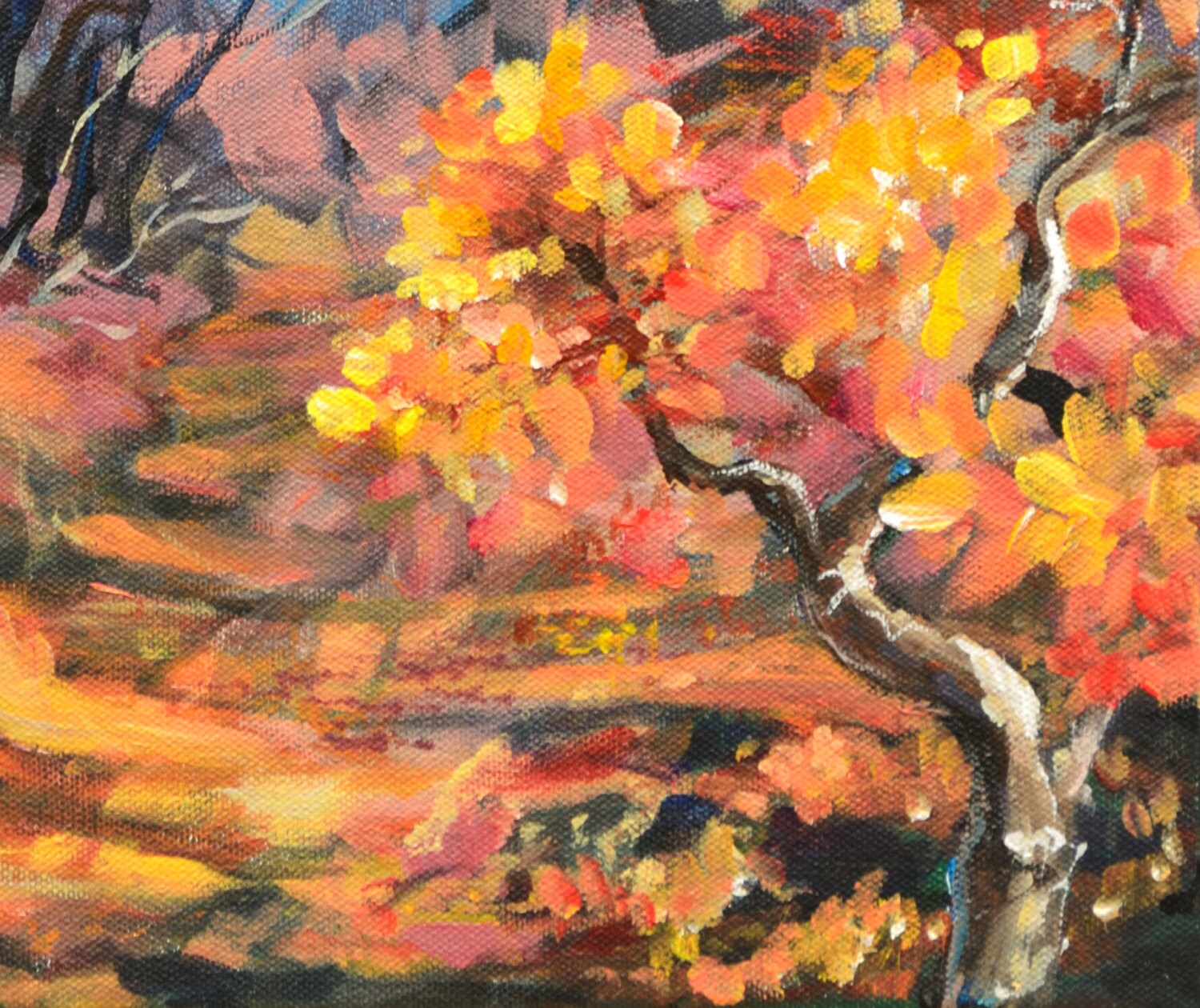 Fall Abstract Landscape, Original Acrylic Landscape Painting, Tree ...