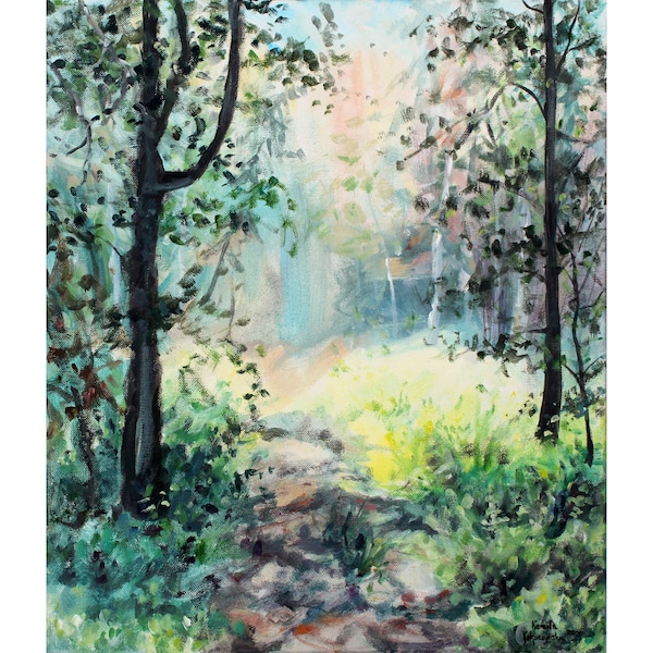 Forest Path Painting - Etsy