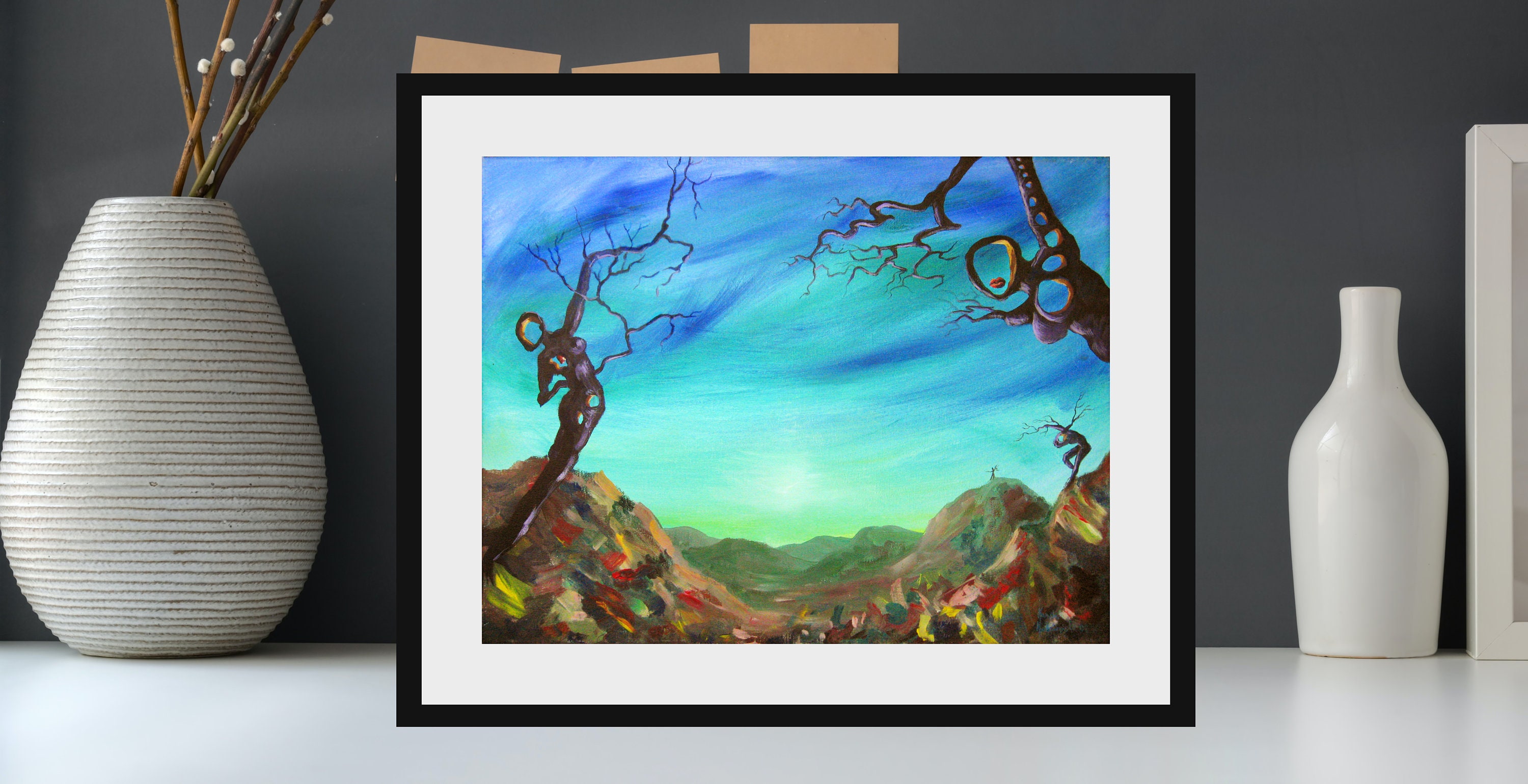 Surreal Painting Salvador Dali Inspired Art Prints Trippy | Etsy