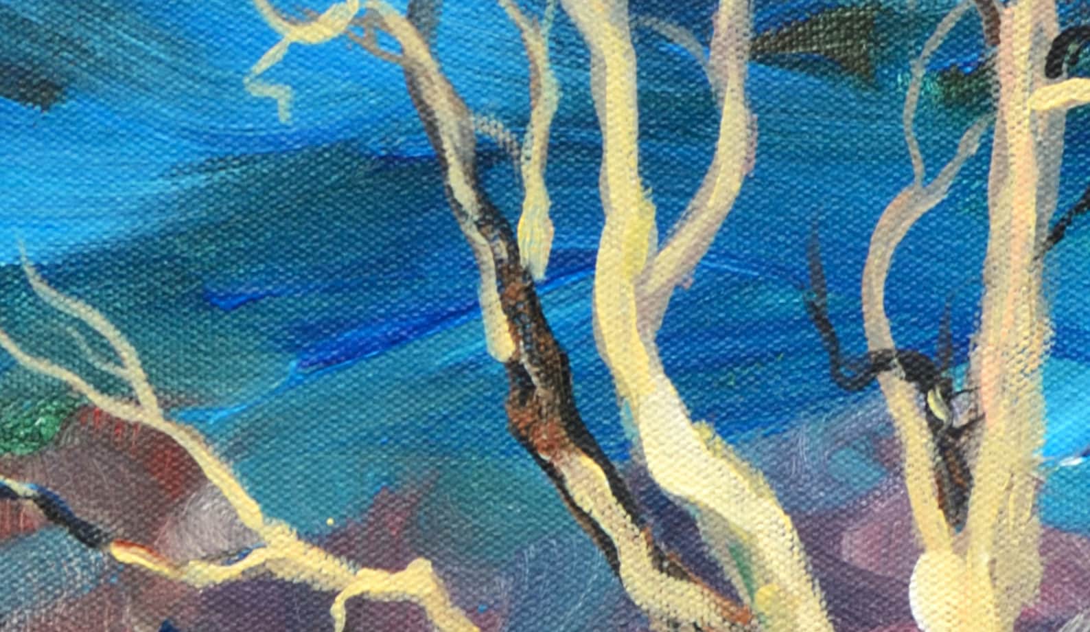 Fall Abstract Landscape, Original Acrylic Landscape Painting, Tree ...