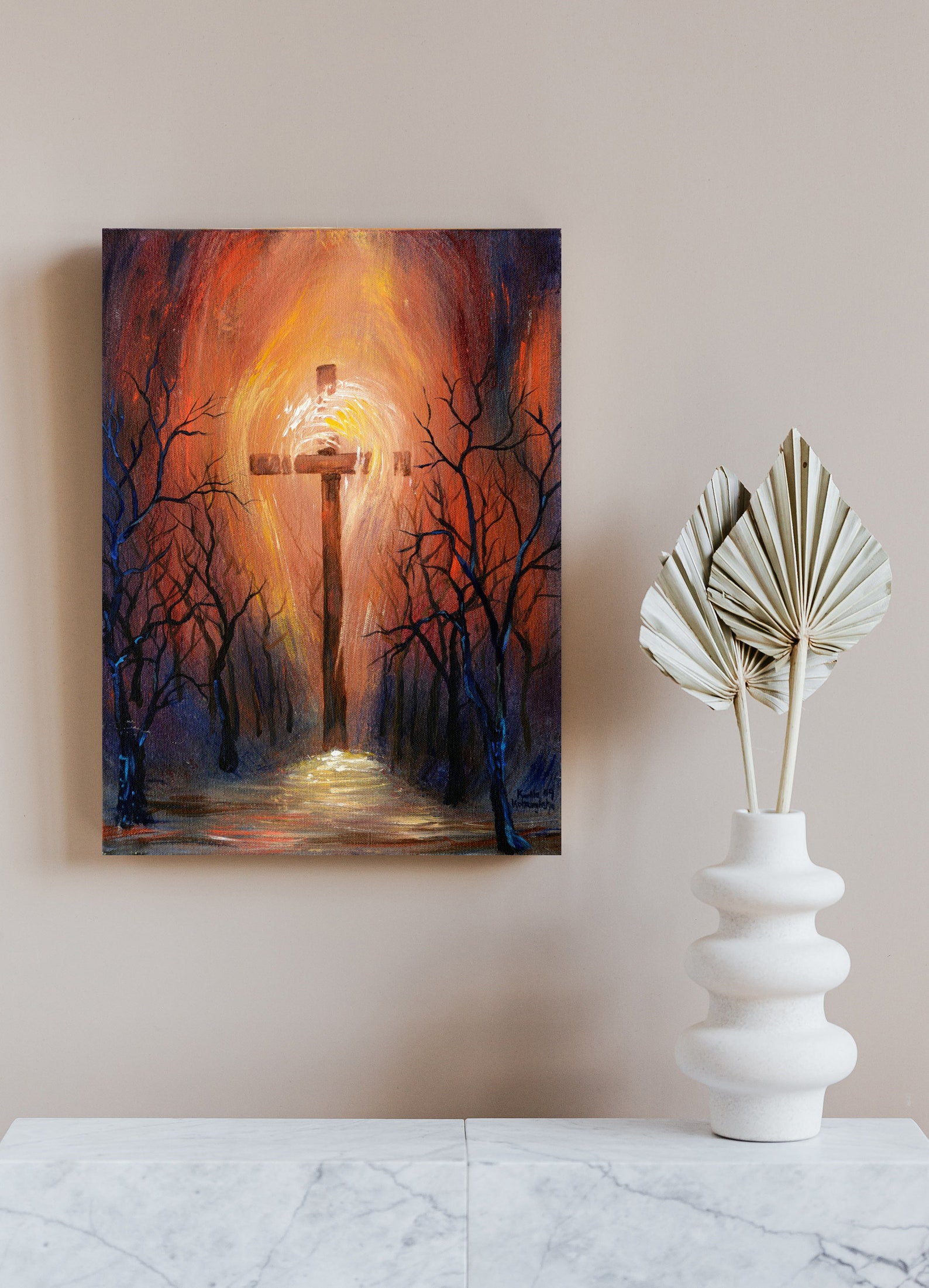 Holy Cross Acrylic Painting, Christian Art, Original Acrylic Painting ... Holy Cross Acrylic Painting, Christian Art, Original Acrylic Painting ...