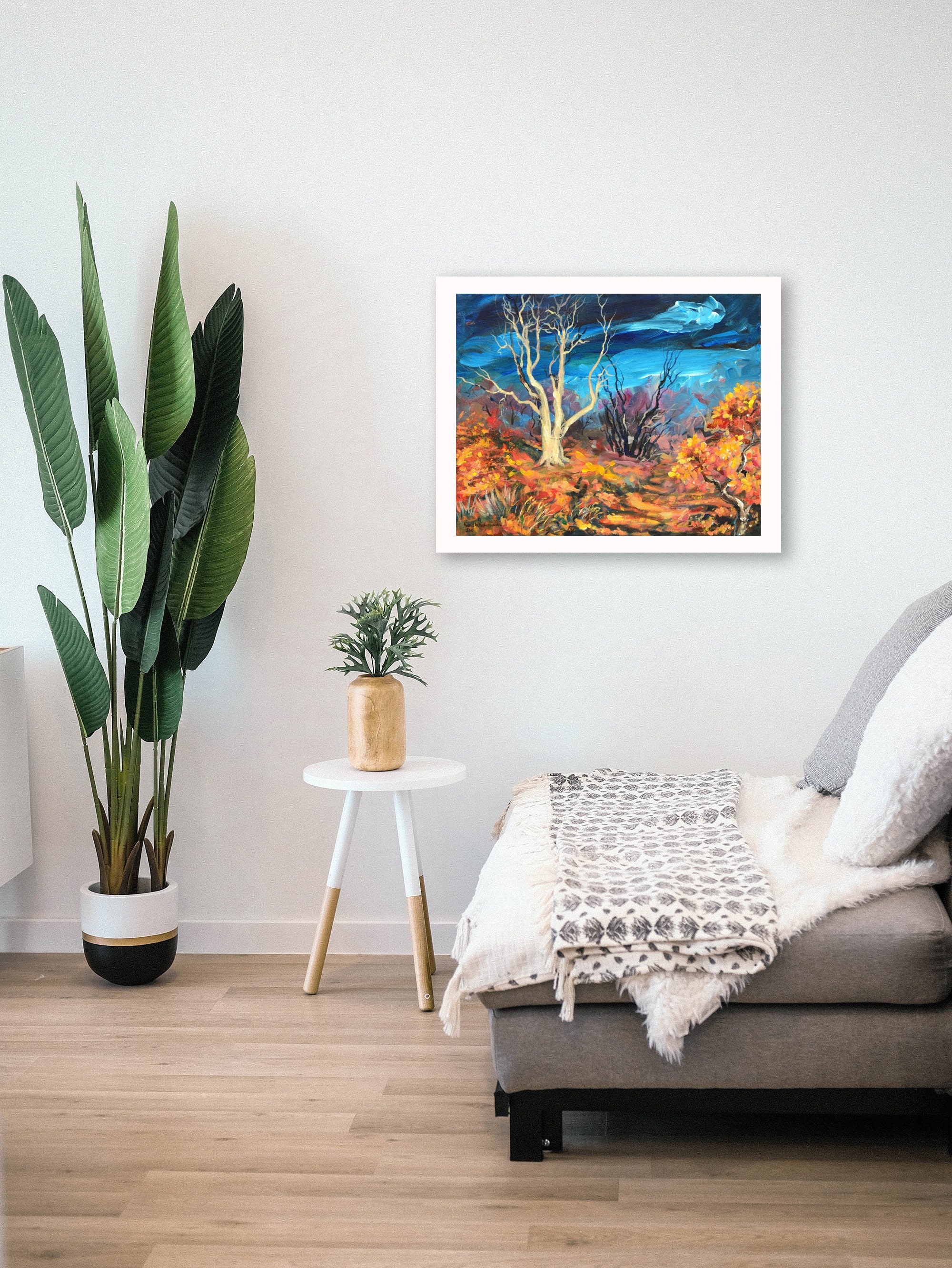 Fall Abstract Landscape, Original Acrylic Landscape Painting, Tree ...