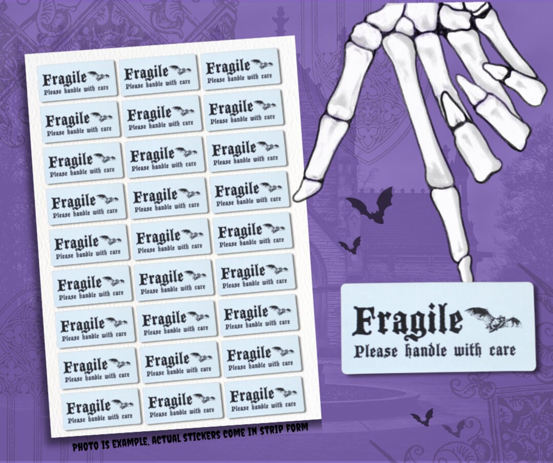 Black and White Gothic Fragile Stickers - Etsy