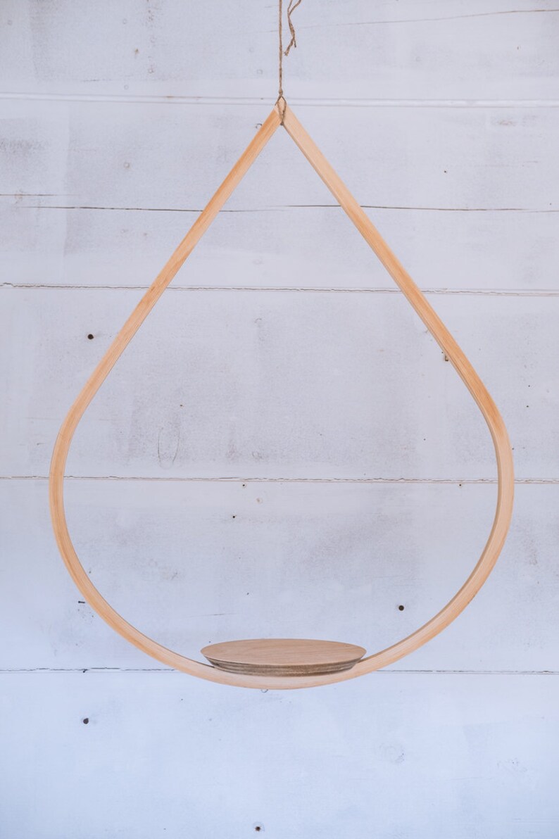 Large Wooden Plant Hanger, Tear Drop Planter, Planter With Saucer, Air ...