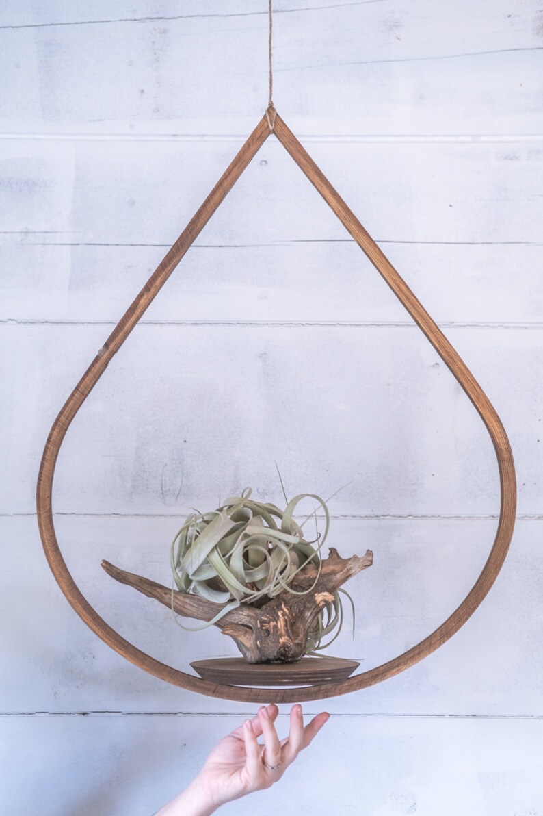 Large Wooden Plant Hanger Tear Drop Planter Planter With | Etsy