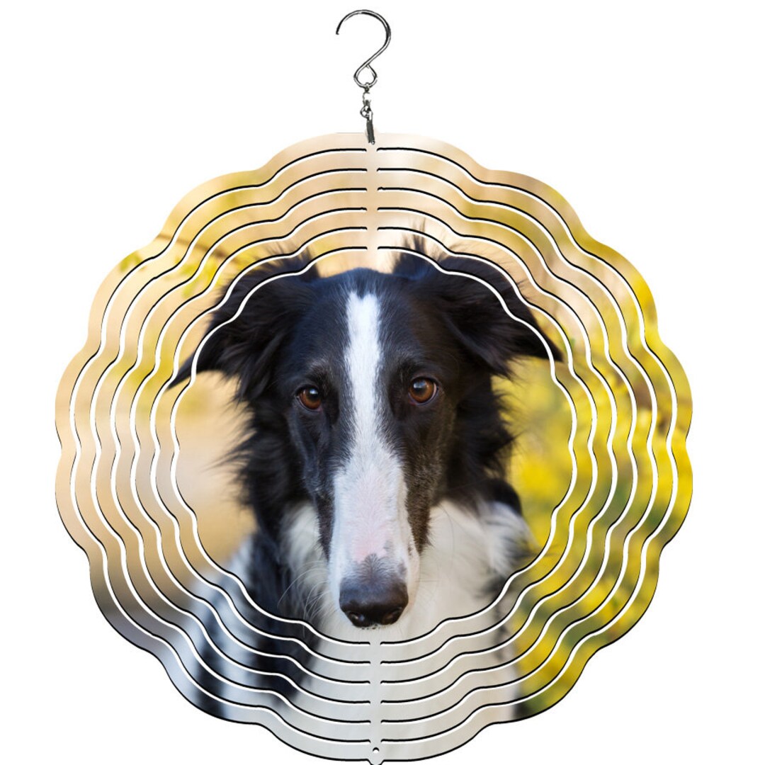 Borzoi Stained Glass Wind Spinner | 10" Windspinner | Wind Spinner ...