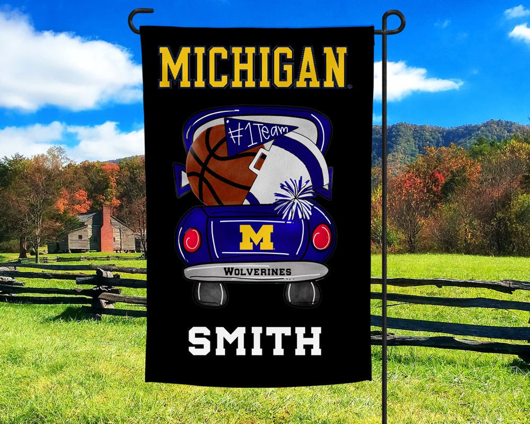 Michigan Wolverines Basketball Garden Flag: Personalized Umich Decor - Etsy