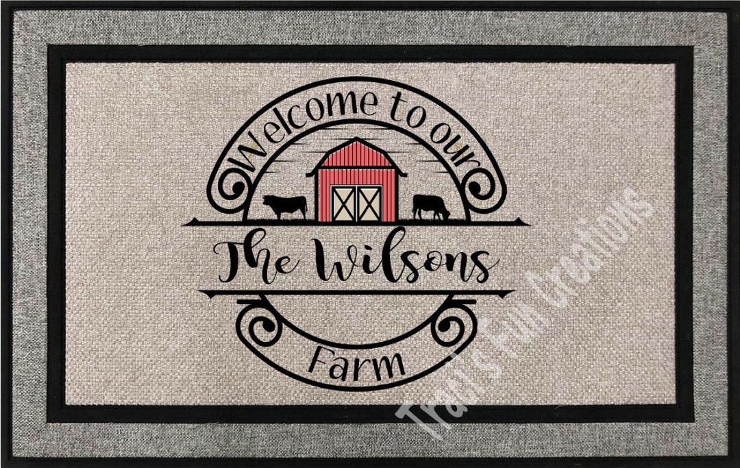 Personalized Doormat, Door Mat, Welcome to Our Farm Door Mat,wedding ...