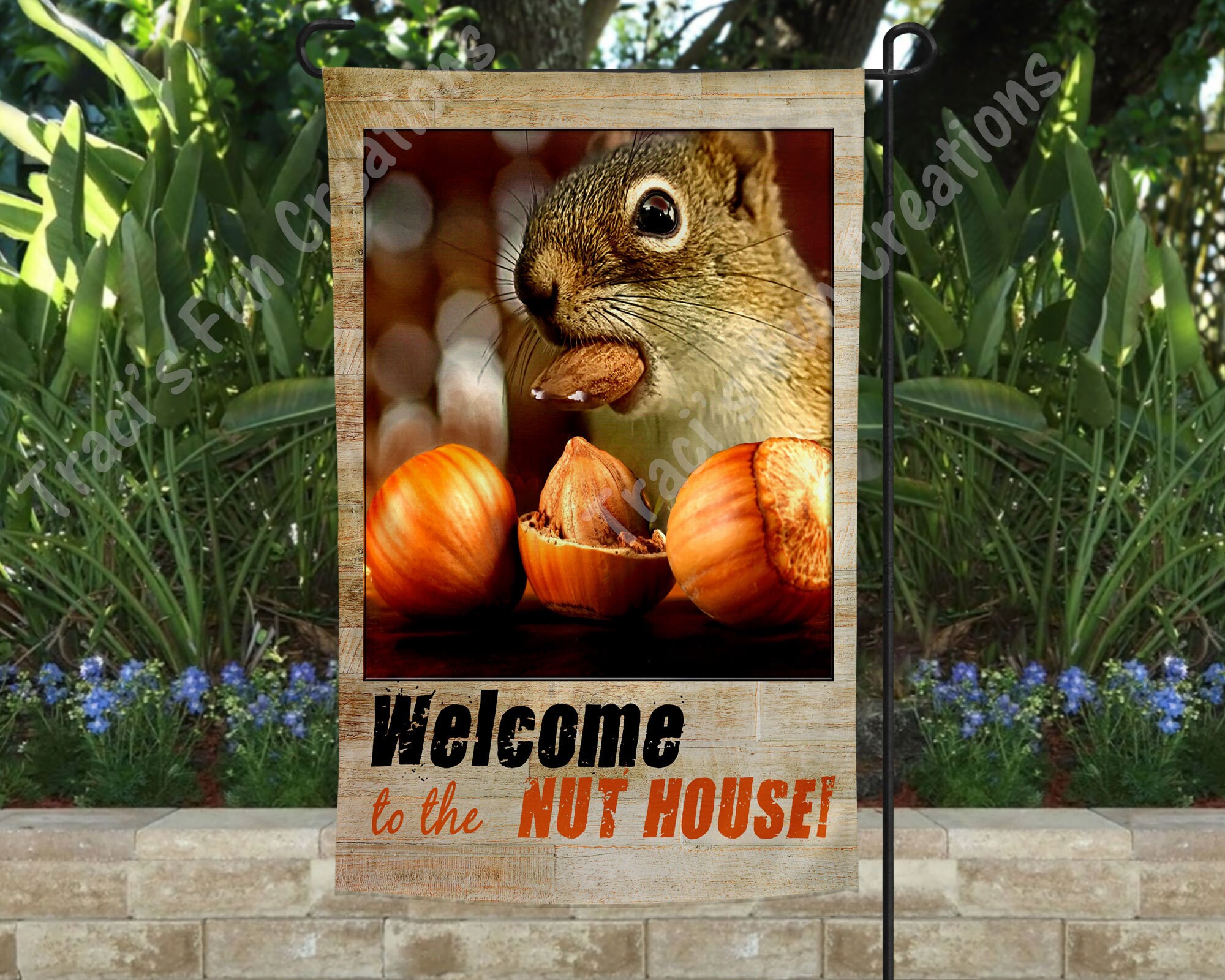 Welcome to the Nut House Garden Flag Nut House Funny Garden | Etsy