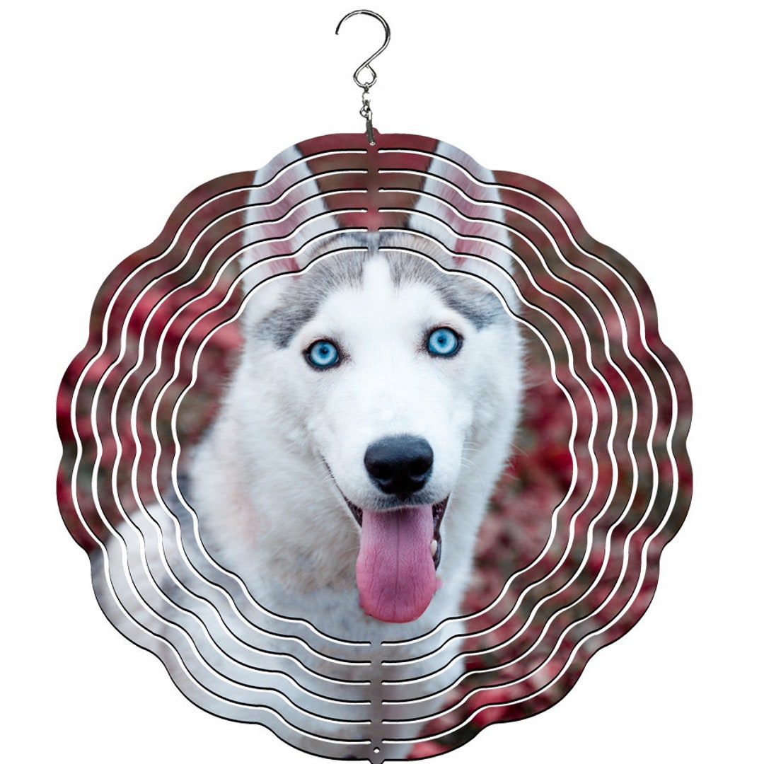 Gray Husky Wind Spinner | 10" Windspinner | Wind Spinner | Dog Lovers ...