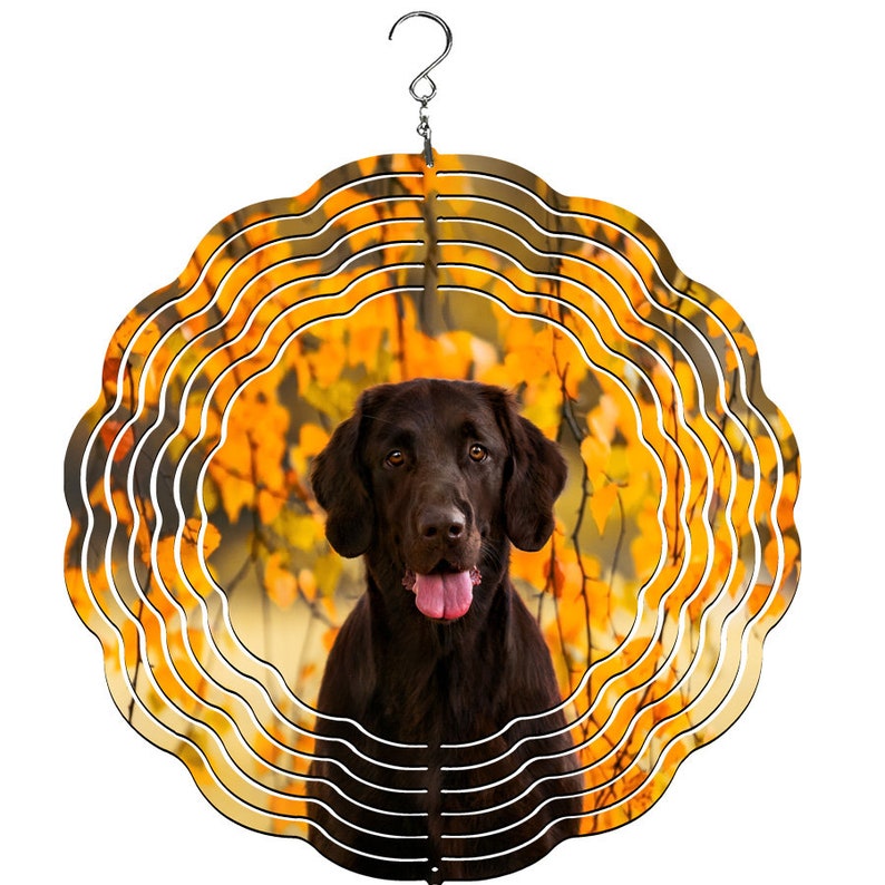 Flat Coated Retriever Dog Wind Spinner: Aluminum Yard Decor - Etsy