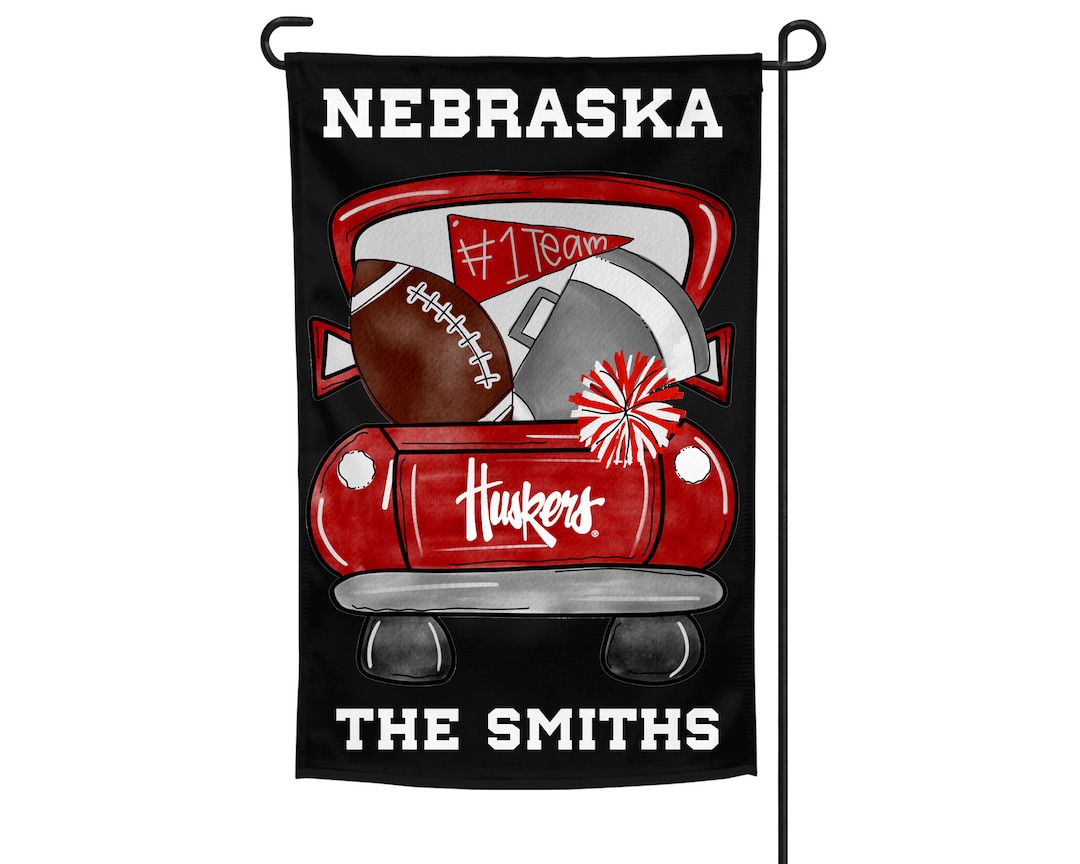 Nebraska Huskers Football Garden Flag: Personalized Cornhuskers Decor ...