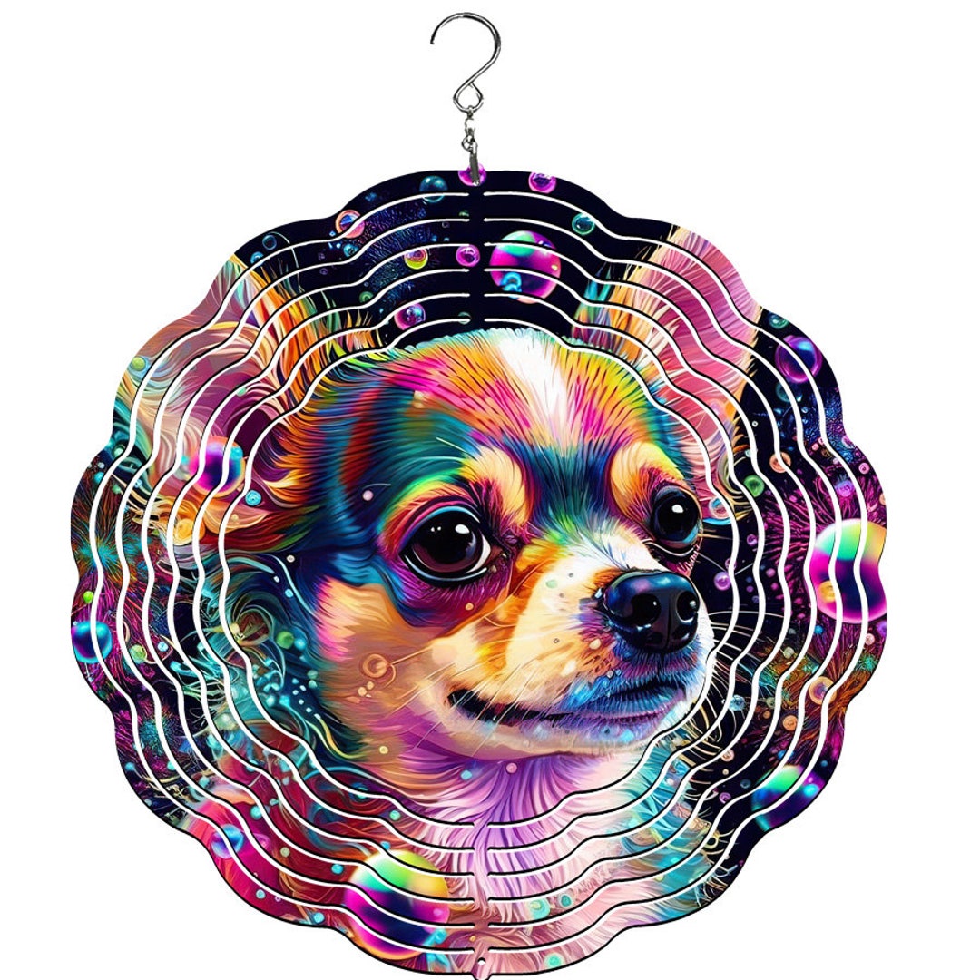 Chihuahua Colorful Wind Spinner | 10" Windspinner | Wind Spinner | Dog ...