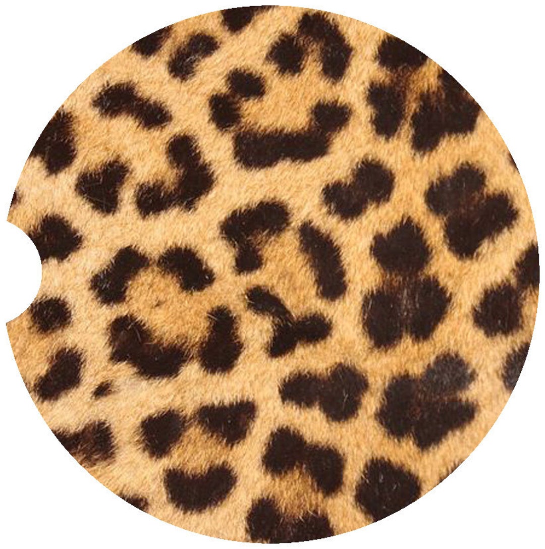 Leopard Print Sandstone Car Coasters | Leopard Coasters | Car Holder ...
