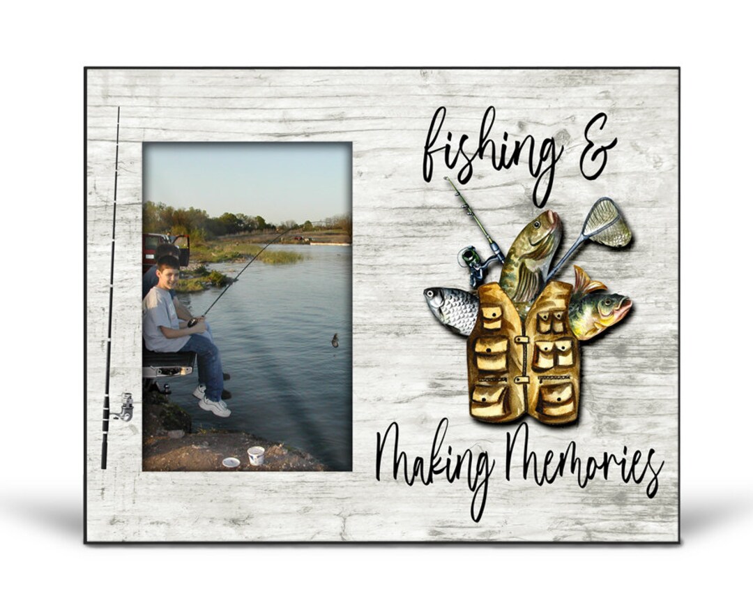 Personalized Fishing Picture Frame, | Fishing and Memories Frame ...