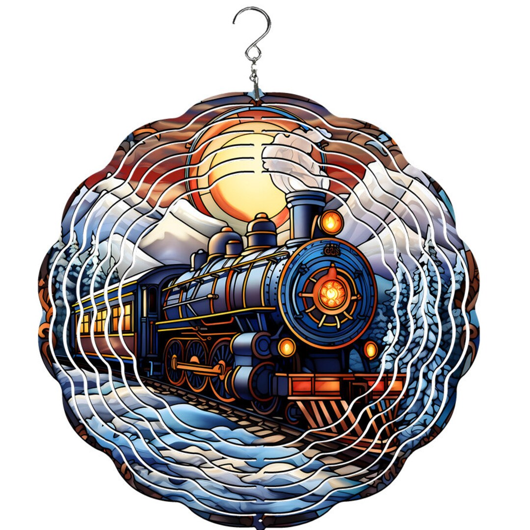 Train Winter Landscape Wind Spinner | 10" Windspinner | Wind Spinner ...