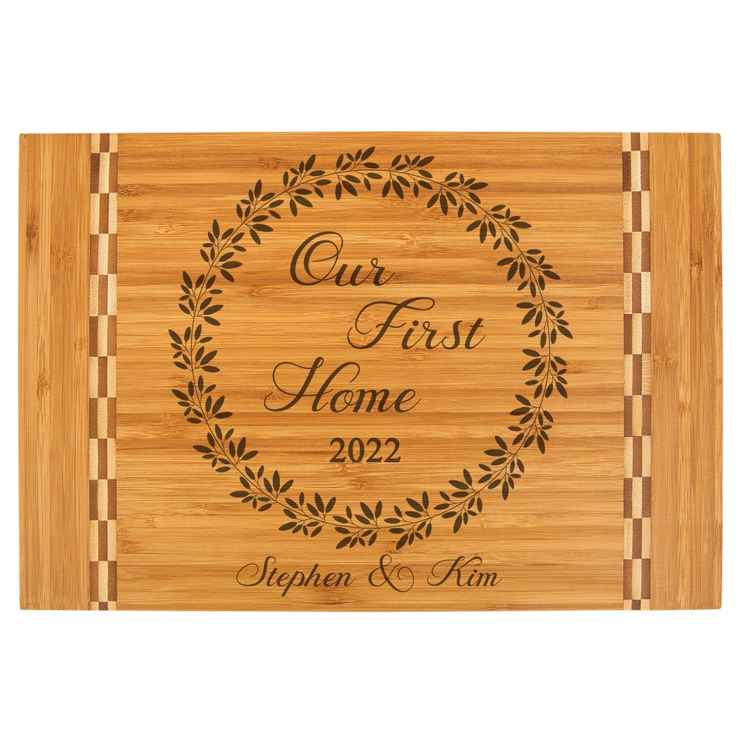 Personalized Our First Home Bamboo Butcher Block Inlay Cutting Board ...