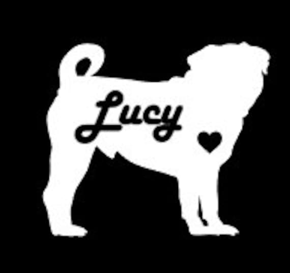 Pug Car Decal Pug Decal Dog Car Decal Pet Car Decal Laptop | Etsy