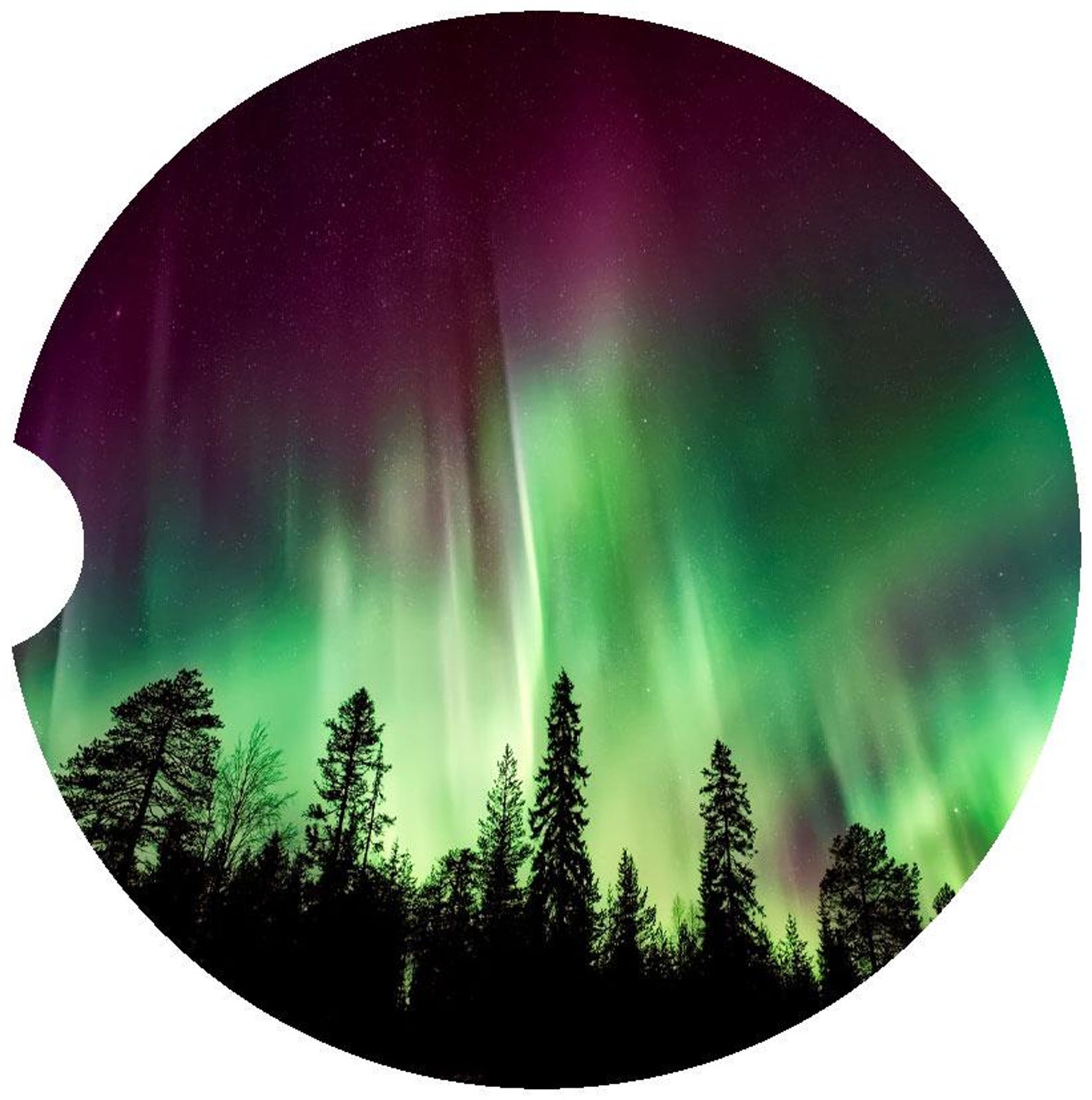 Northern Lights Car Coasters: Aurora Borealis Design, Set of 2 - Etsy