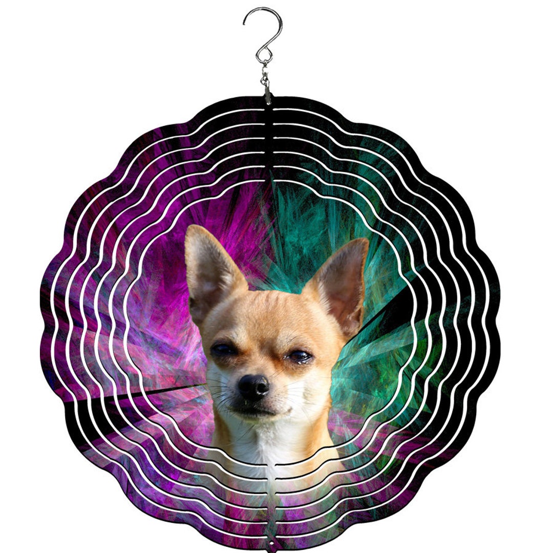 Chihuahua Dog Wind Spinner: 10" Aluminum Yard Decor - Etsy