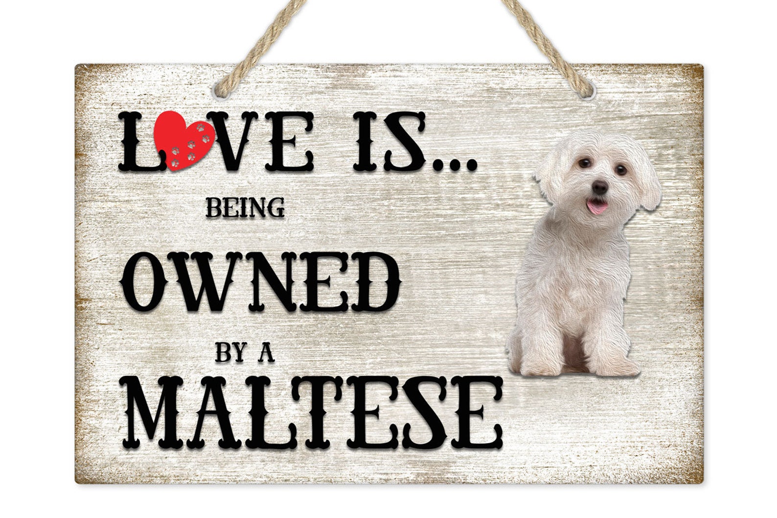 Maltese Dog Breed Themed Sign: Pet Lover Gift - Etsy
