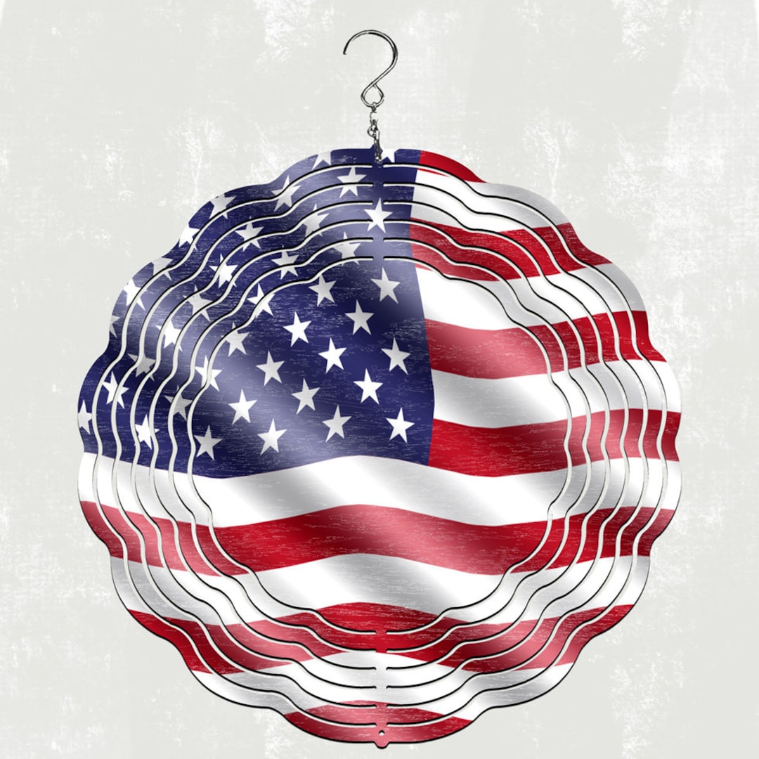 US Flag Patriotic Wind Spinner | 10" Windspinner | Wind Spinner | US ...
