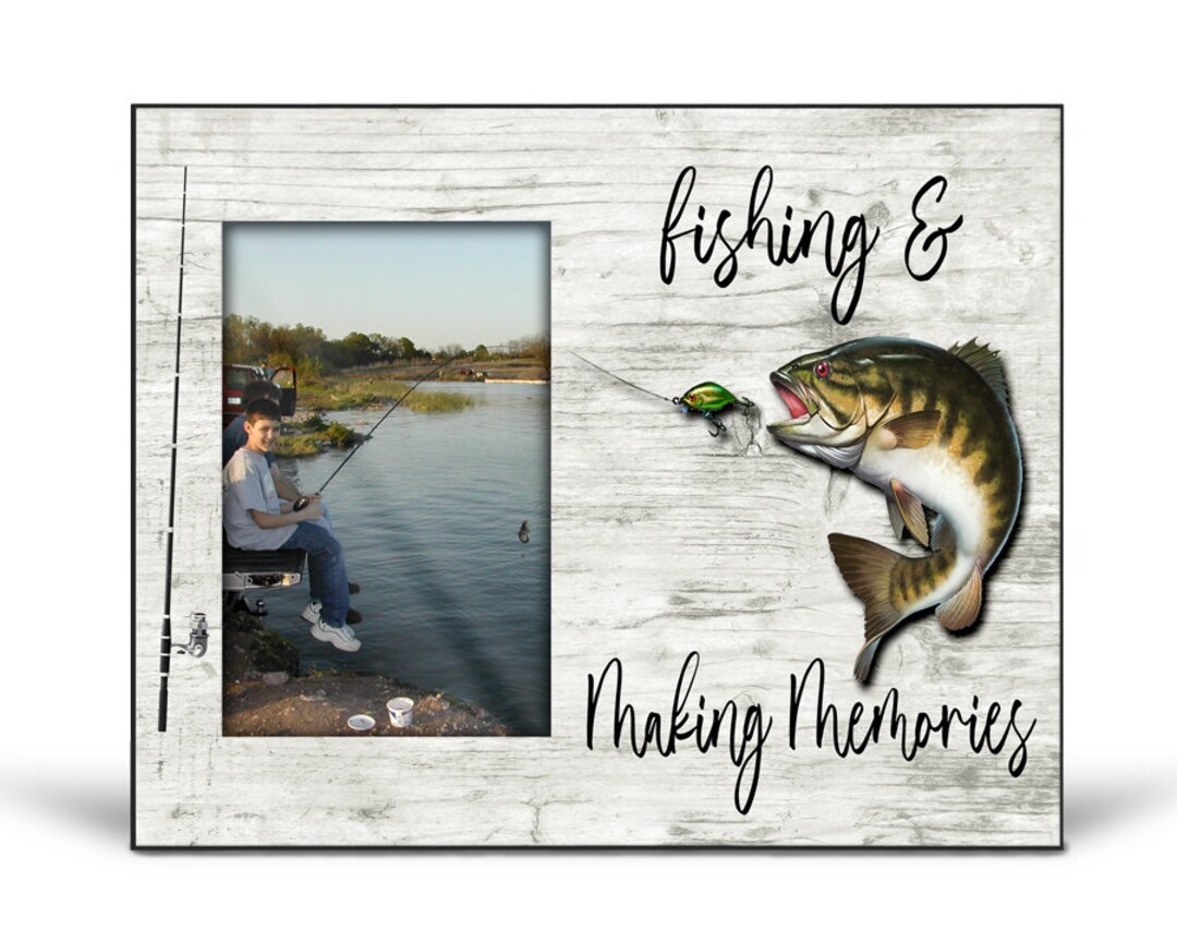Personalized Fishing Picture Frame, | Fishing and Memories Frame ...