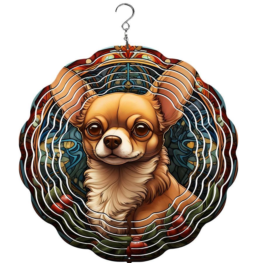 Chihuahua Dog Wind Spinner: 10" Aluminum Yard Decor - Etsy