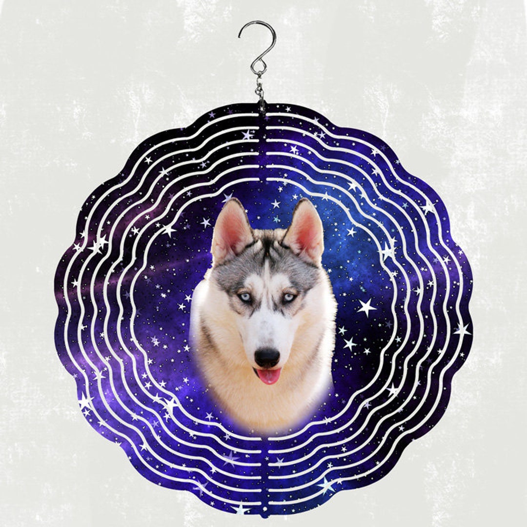 Siberian Husky Wind Spinner: 10" Aluminum Garden Decor - Etsy