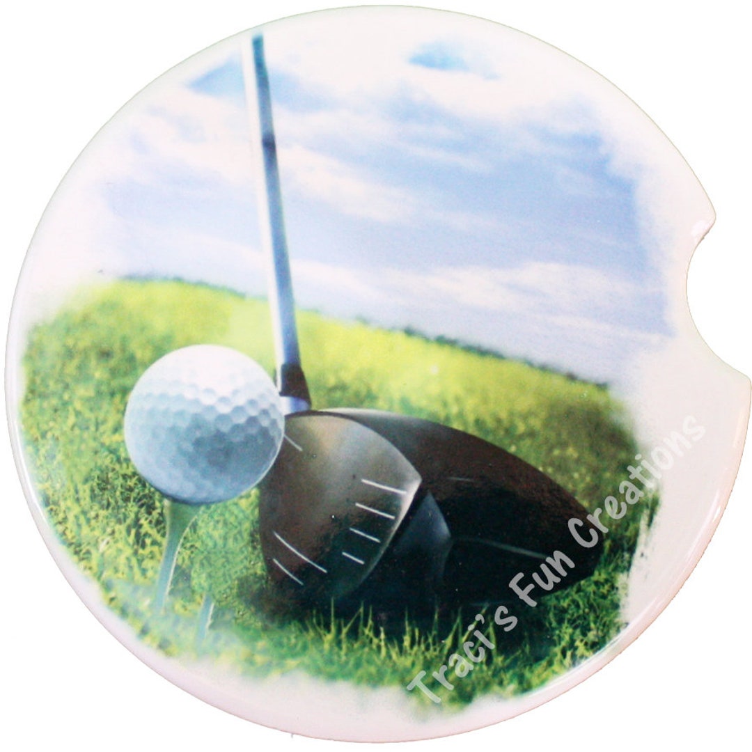 Golf Sandstone Car Coasters Golf Coasterscar Holder Coaster - Etsy