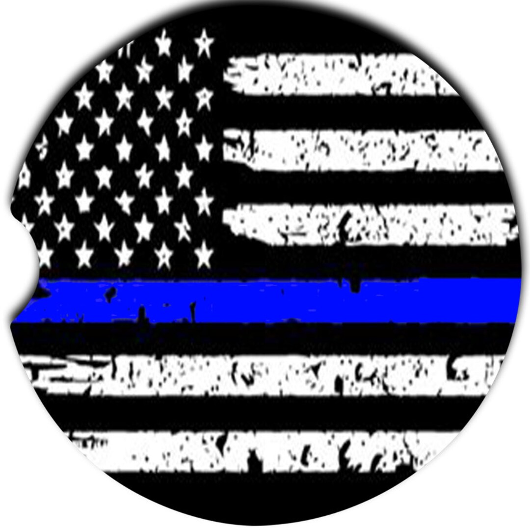 Thin Blue Line Sandstone Car Coasters First Respondent Car Coasters LEO ...