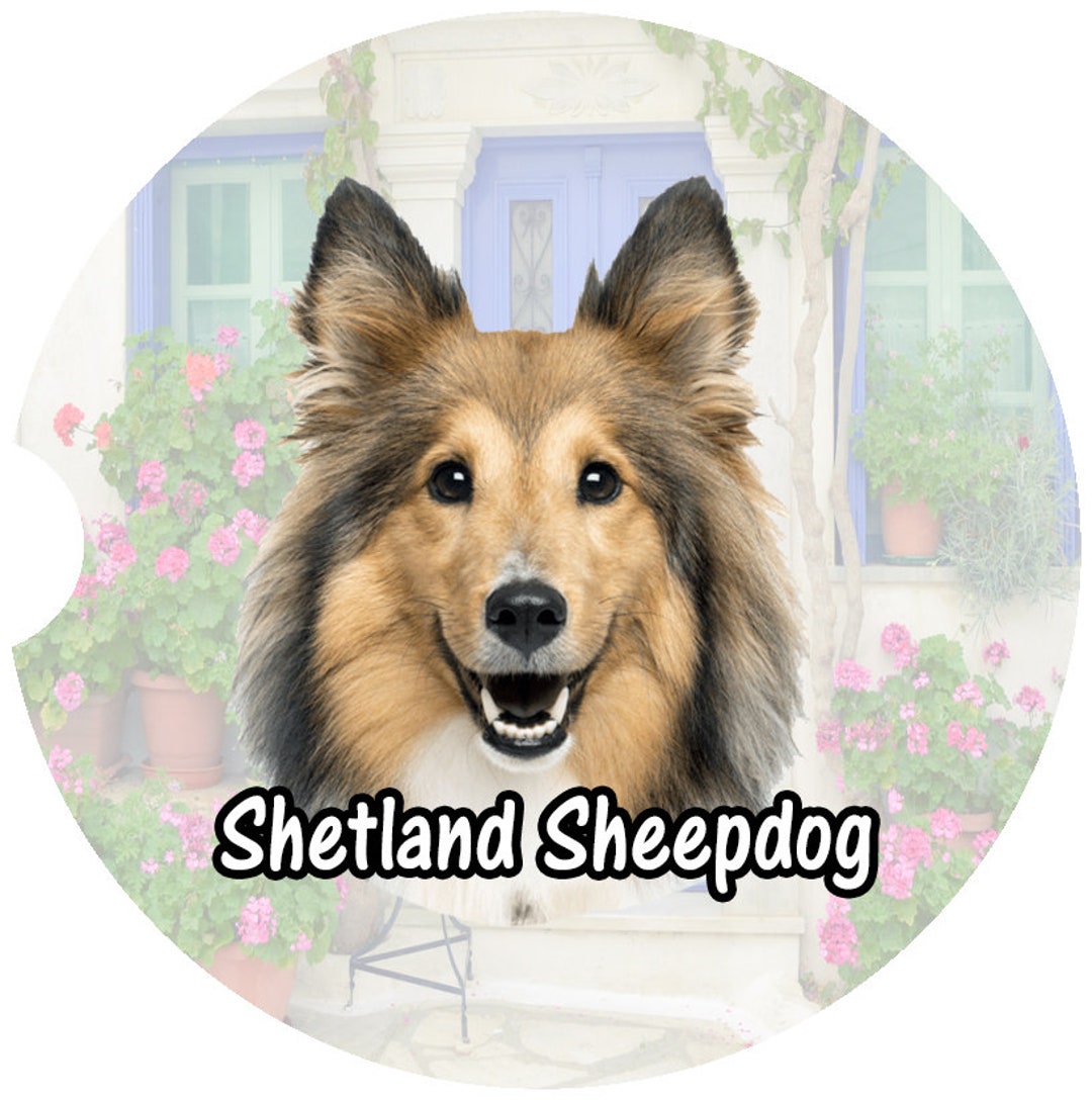 Shetland Sheepdog Sandstone Car Coasters,shetland Sheepdog Coasters,car ...