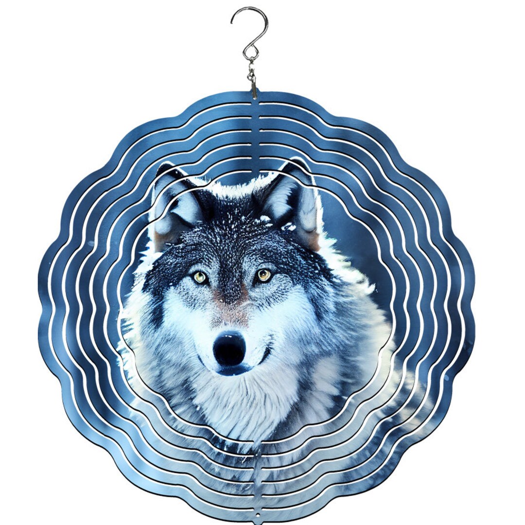 Wolf Wind Spinner | 10" Windspinner | Wind Spinner | Wolf Lovers | Wolf ...