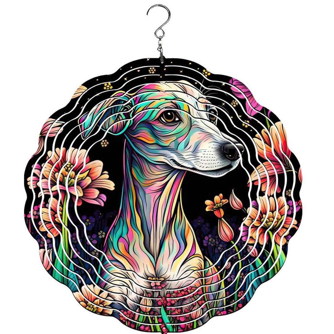 Colorful Whippet Wind Spinner: 10" Dog Lover Yard Art - Etsy