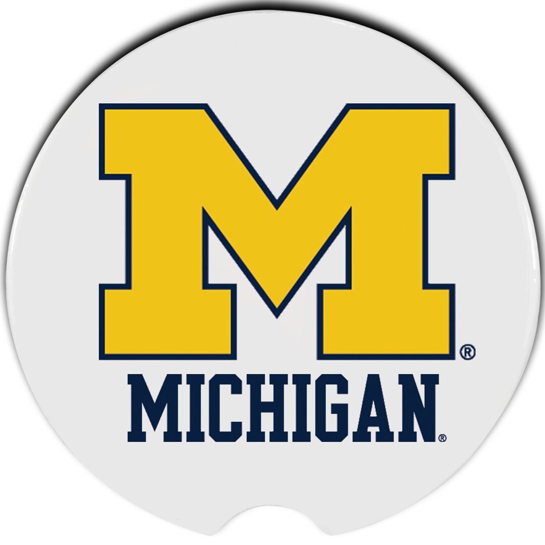 Michigan Wolverines Car Coasters: Absorbent Ceramic Cup Holder (set of ...