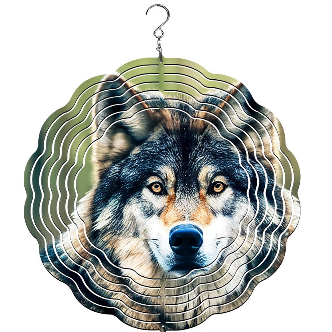 Wolf Wind Spinner | 10" Windspinner | Wind Spinner | Wolf Lovers | Wolf ...
