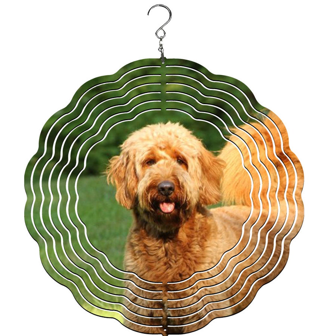 Goldendoodle Dog Wind Spinner: 10" Aluminum Yard Decor - Etsy