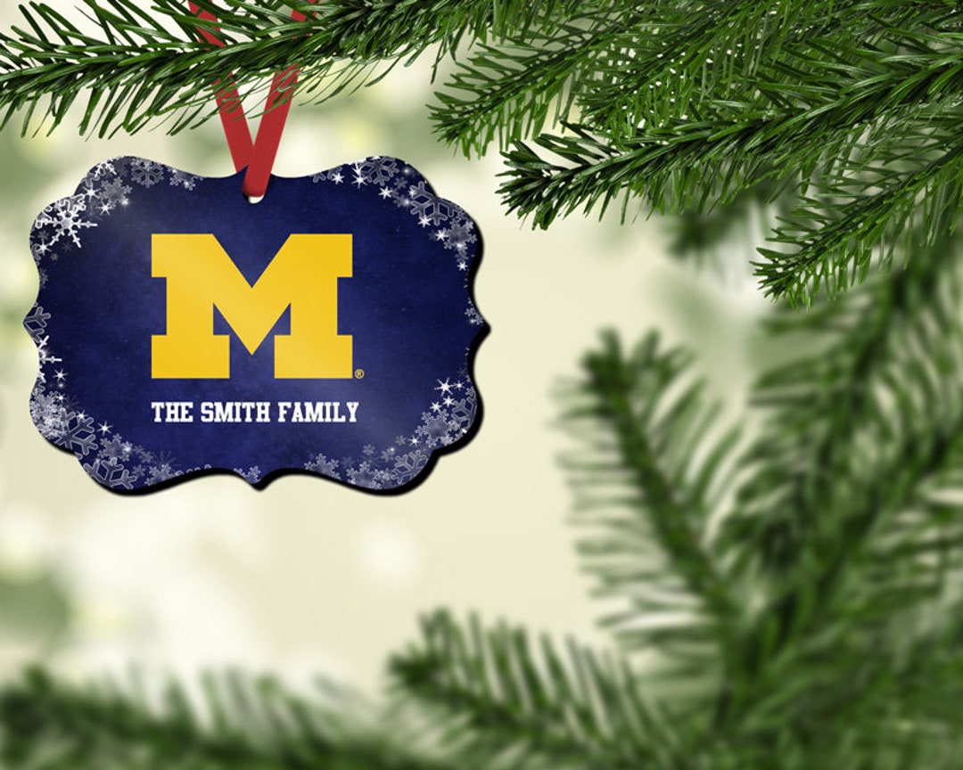 University of Michigan Christmas Tree Personalized Ornament ...