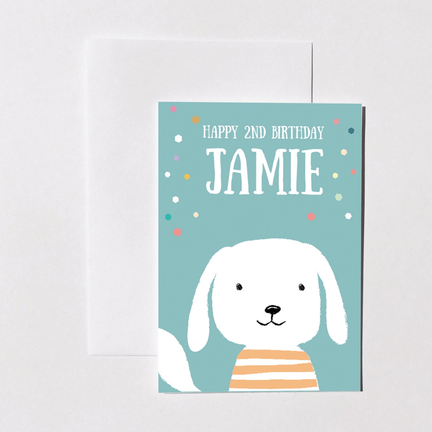 Custom Name Birthday Card, Cute Dog, A6 Blank Greeting Card, Cool Kid ...