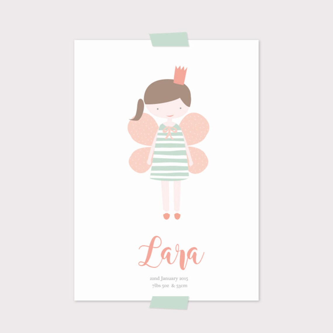Personalized Fairy Illustration Print for Girl / Custom Wall Art / Kids ...
