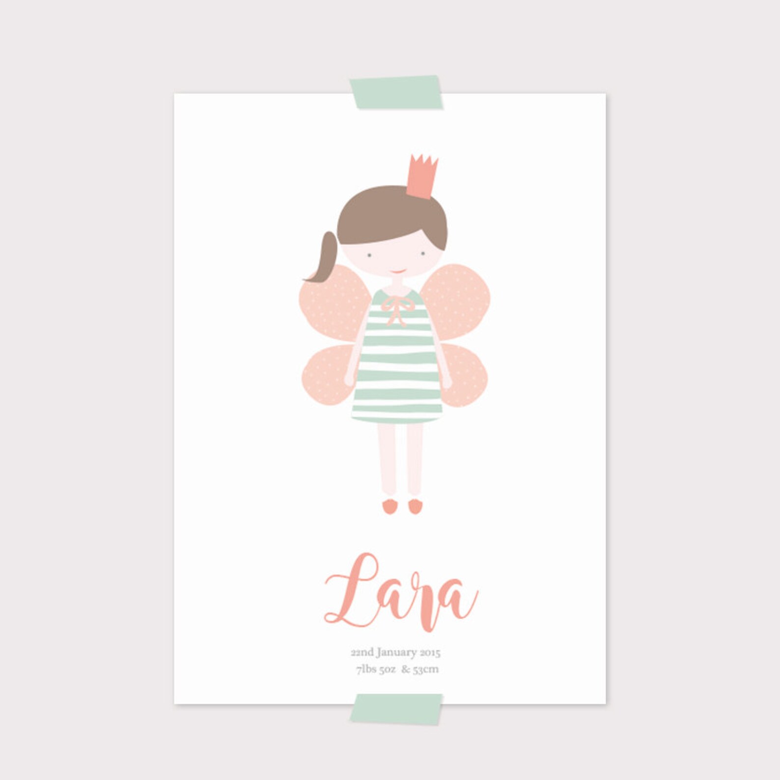 Personalized Fairy Illustration Print for Girl / Custom Wall Art / Kids ...