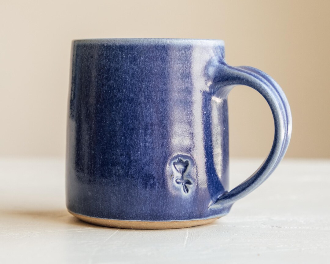 Handmade Ceramic Tulip Mug - Cobalt - Etsy