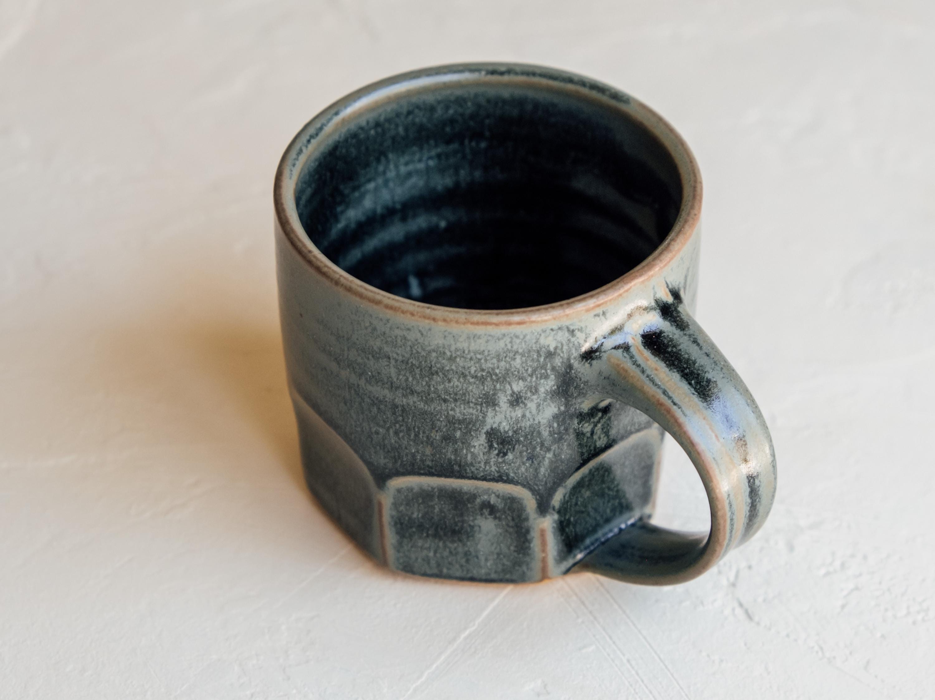 Handmade Ceramic Faceted Mug - Evergreen - Etsy