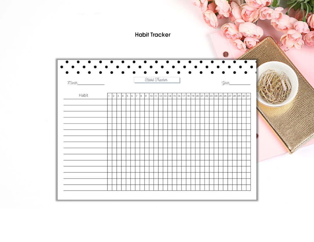 A5 Polka Dot Habit Tracker-digital File - Etsy