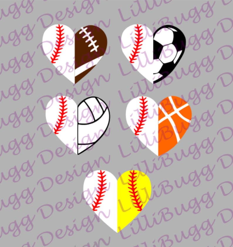 Baseball Hearts Split SVG and EPS - Etsy
