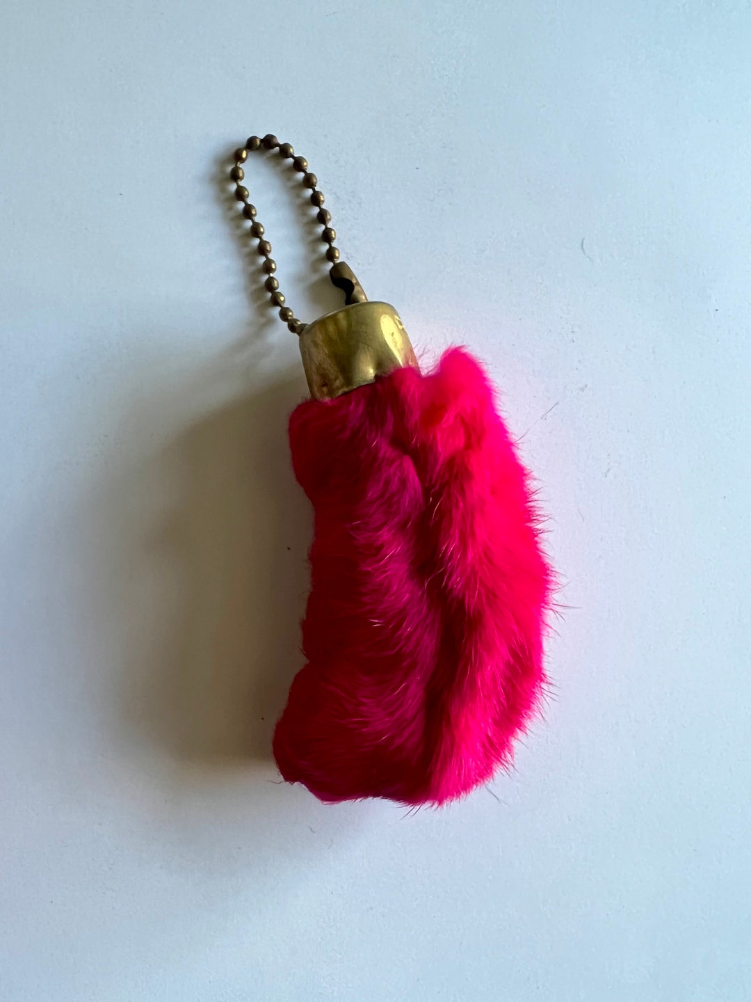 Vintage Fuchsia Pink Lucky Rabbit's Foot Keychain - Etsy