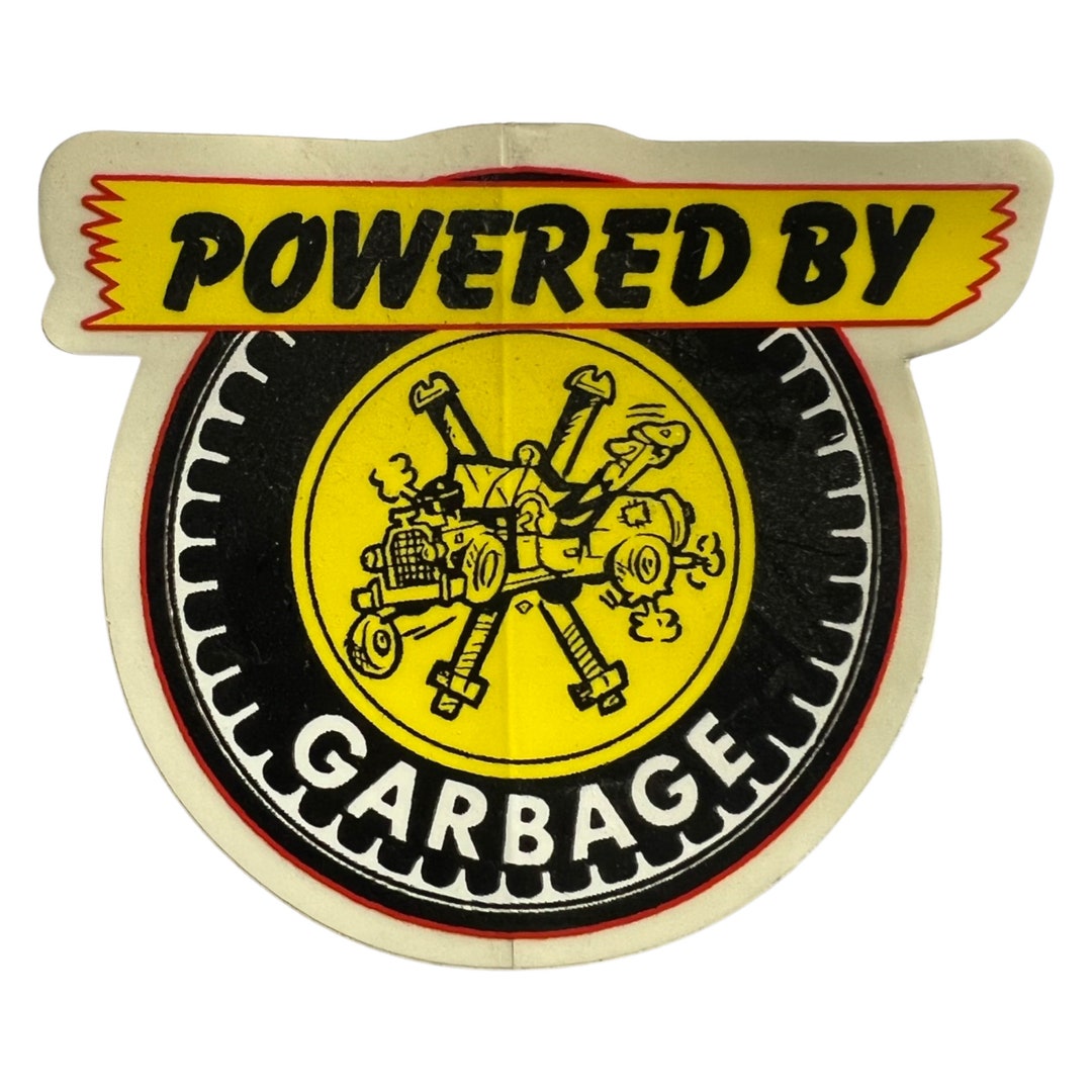 Powered by Garbage Sticker - Etsy