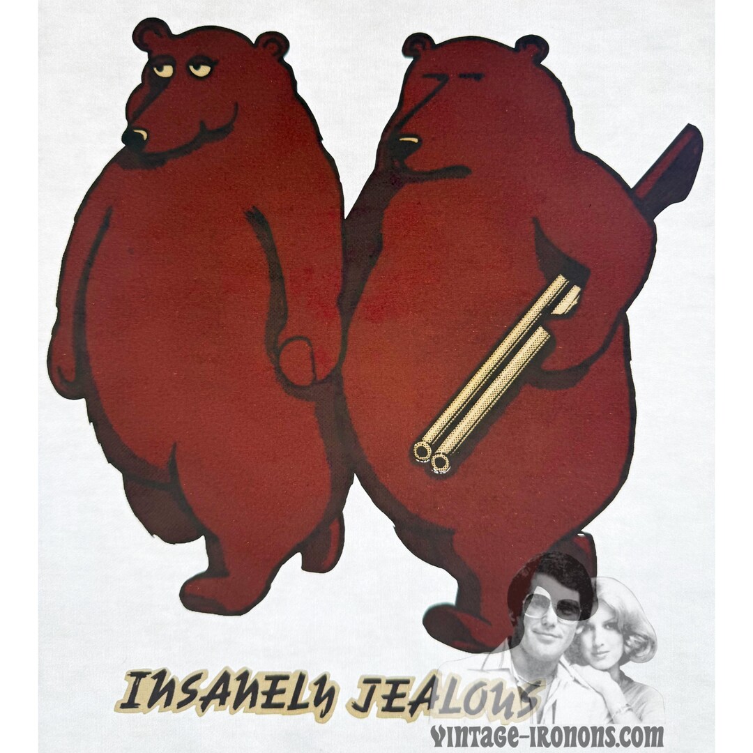 Insanely Jealous Bears With Shotgun Vintage Iron on Heat Transfer - Etsy